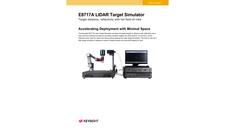 E8717a Lidar Target Simulator — Distance Reflectivity 3d Objects Keysight